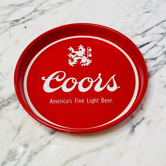 Vintage | Dining | Vtg Coors Light Red Metal Tray | Poshmark